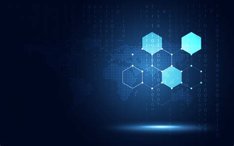 Futuristic Blue Hexagon Honeycomb Abstract Technology Background Artificial Intelligence