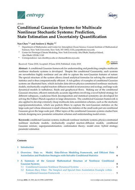 Pdf Conditional Gaussian Systems For Multiscale Nonlinear Stochastic Systems Prediction