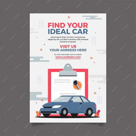 자동차 딜러 비즈니스 세로 포스터 템플릿 무료 벡터