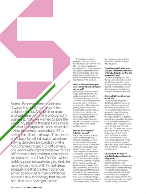 Sophia Bush Health Magazine September Issue Celebmafia