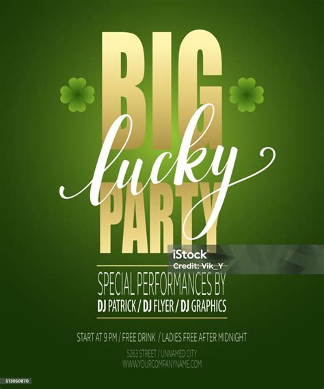 행운의 파티라는 포스터 성 패트릭의 날 벡터 일러스트레이션 0명에 대한 스톡 벡터 아트 및 기타 이미지 0명 3월 St Patricks Day Istock