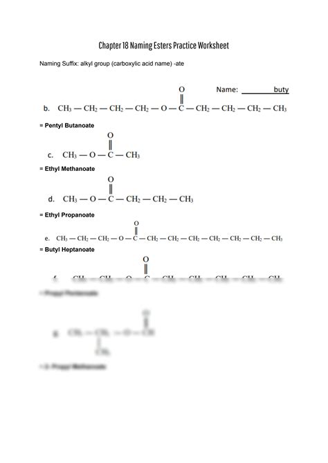 SOLUTION Naming Esters Studypool