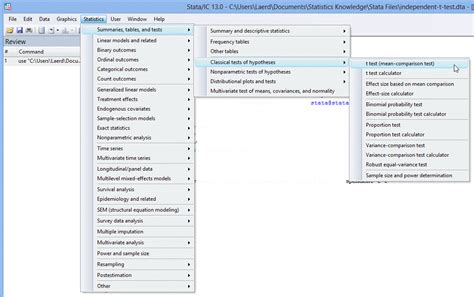 Independent T Test In Stata Procedure Output And Interpretation Of