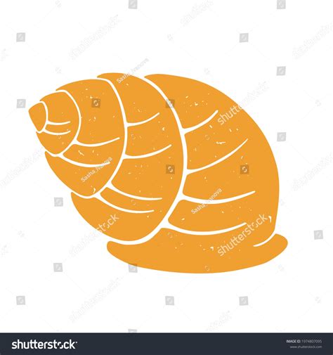 Textured Yellow Seashell Isolated On White Stock Vector Royalty Free