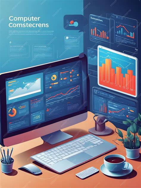 Premium Ai Image Computer Screens Modern Infographic Statistics And Data Analytics