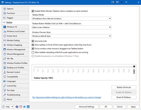 Displayfusion Taskbar Customization • Help Guide • Displayfusion By Binary Fortress Software
