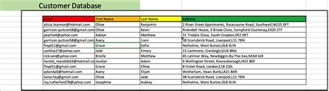 22 Using Ms Excel Create A Customer Database With At Least 10 Entries