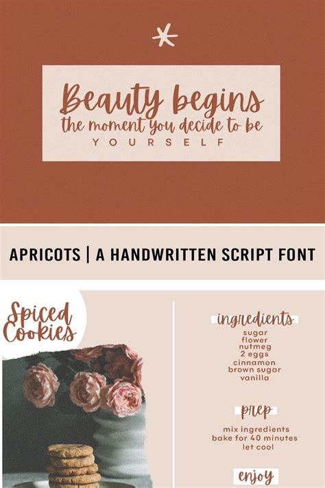 Apricots A Handwritten Script Font Handwritten Script Font Free