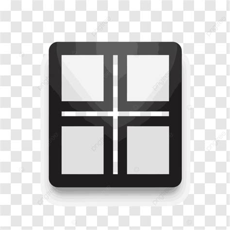 4개의 정사각형 창을 표시하는 흑백 아이콘 벡터 흰색 배경에 결합된 단순한 검은색 아이콘 그림자 없음 작은 프레임 중앙 Png 일러스트 및 벡터 에 대한 무료