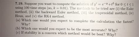 Solved 719 Suppose You Want To Compute The Solution Of Y