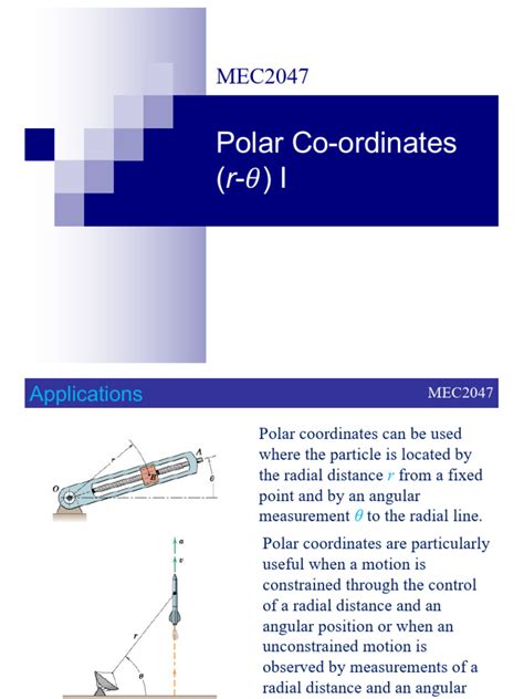 Mec2047 06 Polar Co Ordinates I Pdf Acceleration Velocity