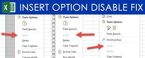 Re Enable Insert Option In Excel Fix Disabled Or Grayed Out Insert