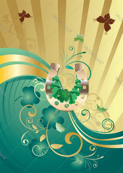 금색과 녹색 토끼풀 배경 Eps Ai Uidownload