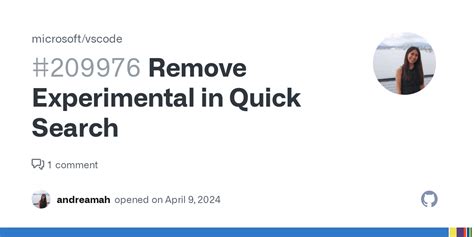Remove Experimental In Quick Search · Issue 209976 · Microsoftvscode