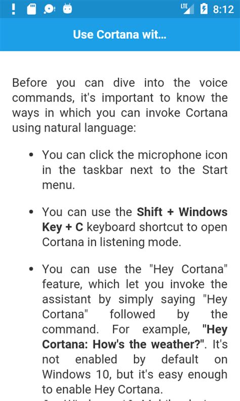 Voice Commands For Cortana Apk For Android Download