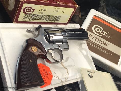 1989 Colt Python Stainless 4 Inch Excellent W Original Box