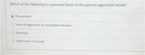 Solved Which Of The Following Is A Personal Factor In The