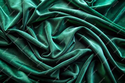 Dark Green Velvet Fabric Texture Used As Background Empty Green Fabric