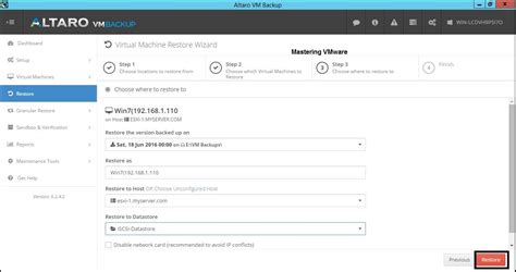 Restore Altaro Vm Backup Mastering VMware