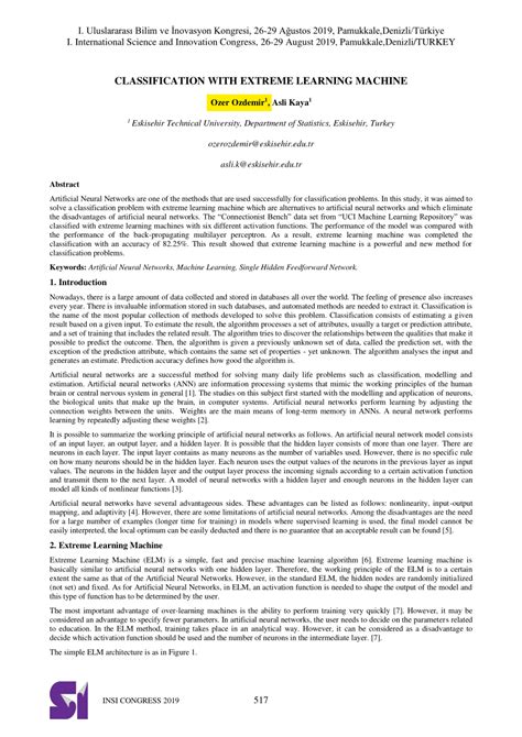 Pdf Classification With Extreme Learning Machine