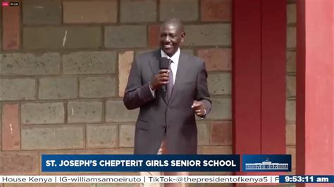 Live President Ruto At St Josephs Chepterit Girls Senior School