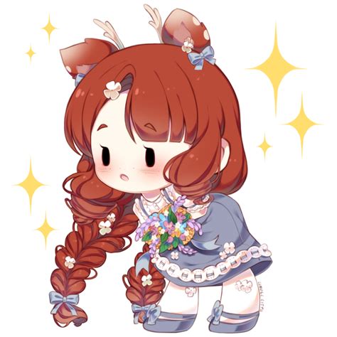 Colorful Flowers Chibi Commission By Niinakho On Deviantart