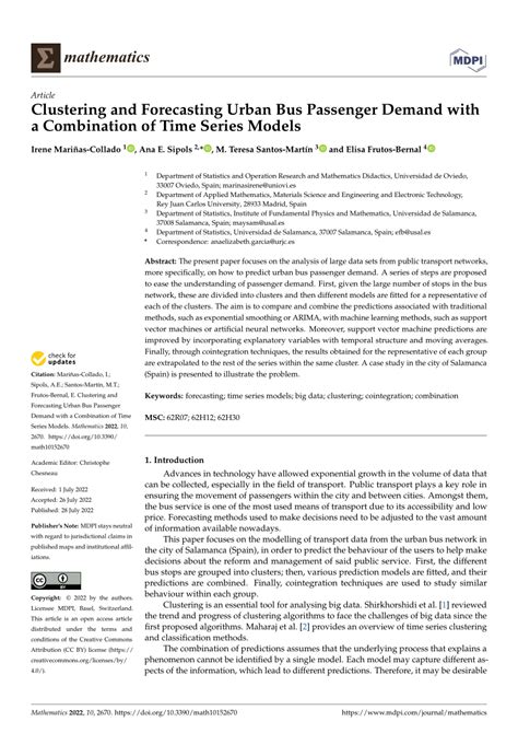 Pdf Clustering And Forecasting Urban Bus Passenger Demand With A