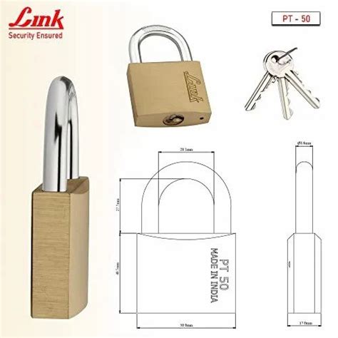 Square Link 50mm New Brass Lock Hardened Shackle 3 Brass Key At Rs