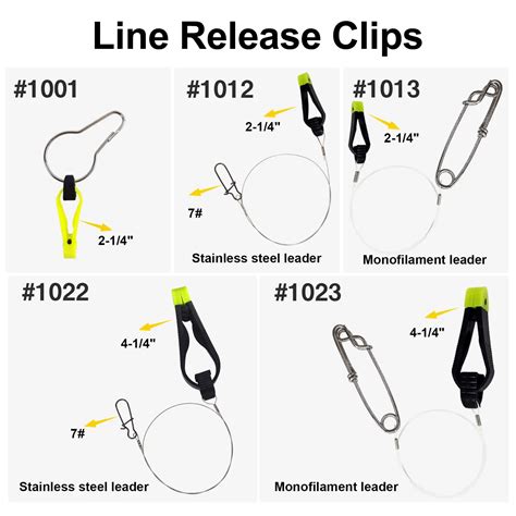 Downrigger Line Release Clips 18 Inch Leader With Snap Weight Release