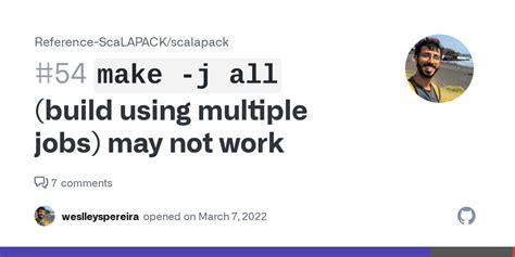 Make J All Build Using Multiple Jobs May Not Work Issue 54