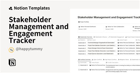 Stakeholder Management And Engagement Tracker Template By Happytummy Notion Marketplace