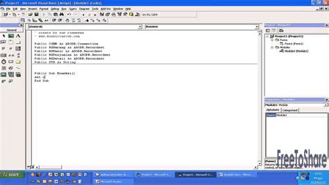 Membuat Module Koneksi Tutorial Vb6 Step 2 Youtube