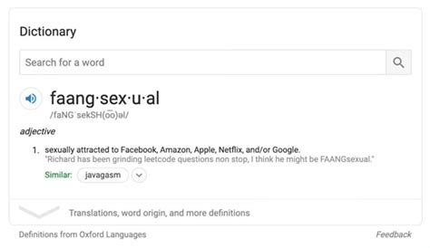 Dictionary Search For A Word Q Faang Sex U Al Adjective 1 Sexually