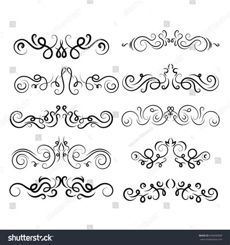 Calligraphic Set Design Elements Eps 10 Stock Vector Royalty Free