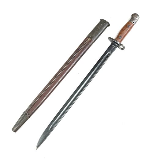 Ww British Model Smle Blade Bayonet With Scabbard Enemy Militaria