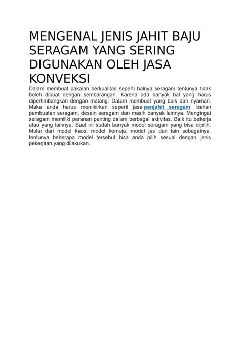 MENGENAL JENIS JAHIT BAJU SERAGAM YANG SERING DIGUNAKAN OLEH JASA KONVEKSI By Nurul Ddv Issuu