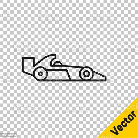 투명 한 배경에 격리 된 블랙 라인 포뮬러 1 레이싱 카 아이콘 벡터 일러스트레이션 아이콘에 대한 스톡 벡터 아트 및 기타
