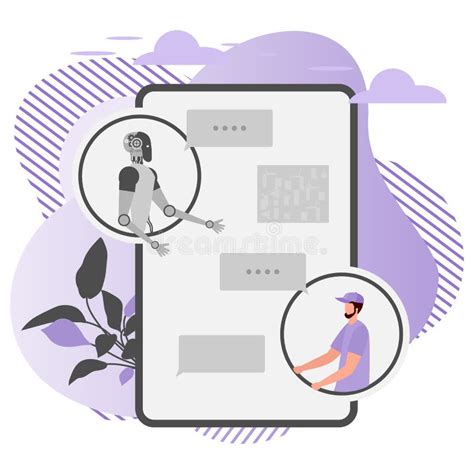 Vector Robot Web Chat Bot Support Service People Stock Vector