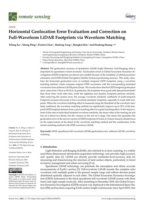 Pdf Horizontal Geolocation Error Evaluation And Correction On Full