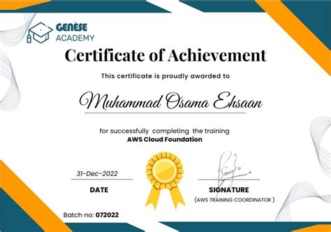 Excited To Share That I Have Completed The Aws Cloud Foundation Course By Genese Academy This