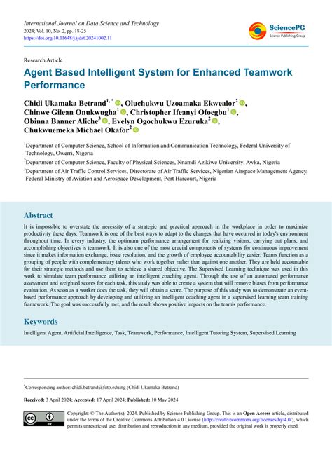 Pdf Agent Based Intelligent System For Enhanced Teamwork Performance