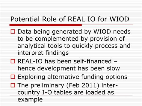 Ppt Real Io Analytical Toolbox Of Inter Regional Input Output