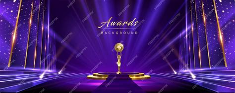 골든 블루 퍼플 수상 배경입니다 희년의 밤 장식 초대장 프리미엄 벡터
