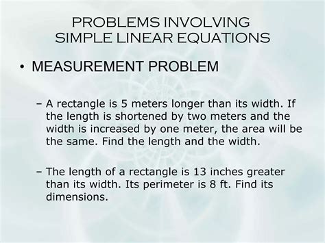 Word Problems Linear PPT