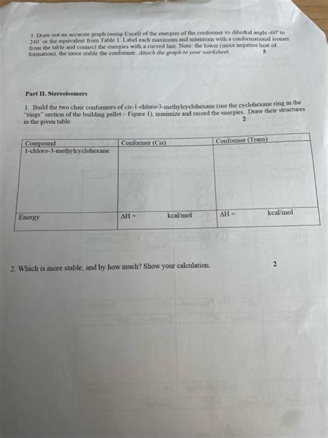 Solved Experiment Molecular Modeling Of Conformers With