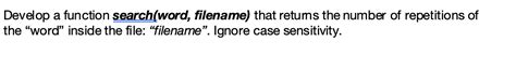 Solved Develop A Function Searchword Filename That Retums