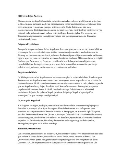 Origen Y Historia De Los Ángeles Pdf Ángel Creencia Religiosa Y Doctrina