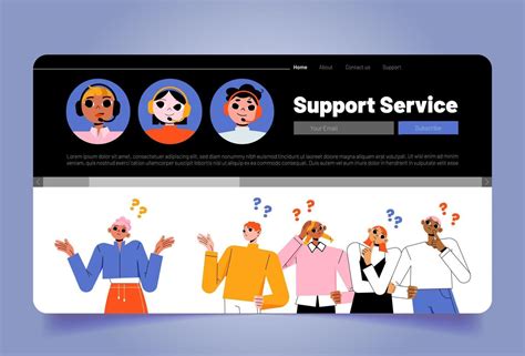 Support Service Banner With Operators And Users 15916924 Vector Art At Vecteezy