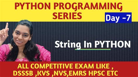 Day 7 String In Python Nsclasses Pythonseries Python Youtube