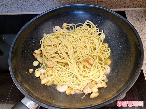 새우 알리오올리오 만들기 치킨스톡 사용